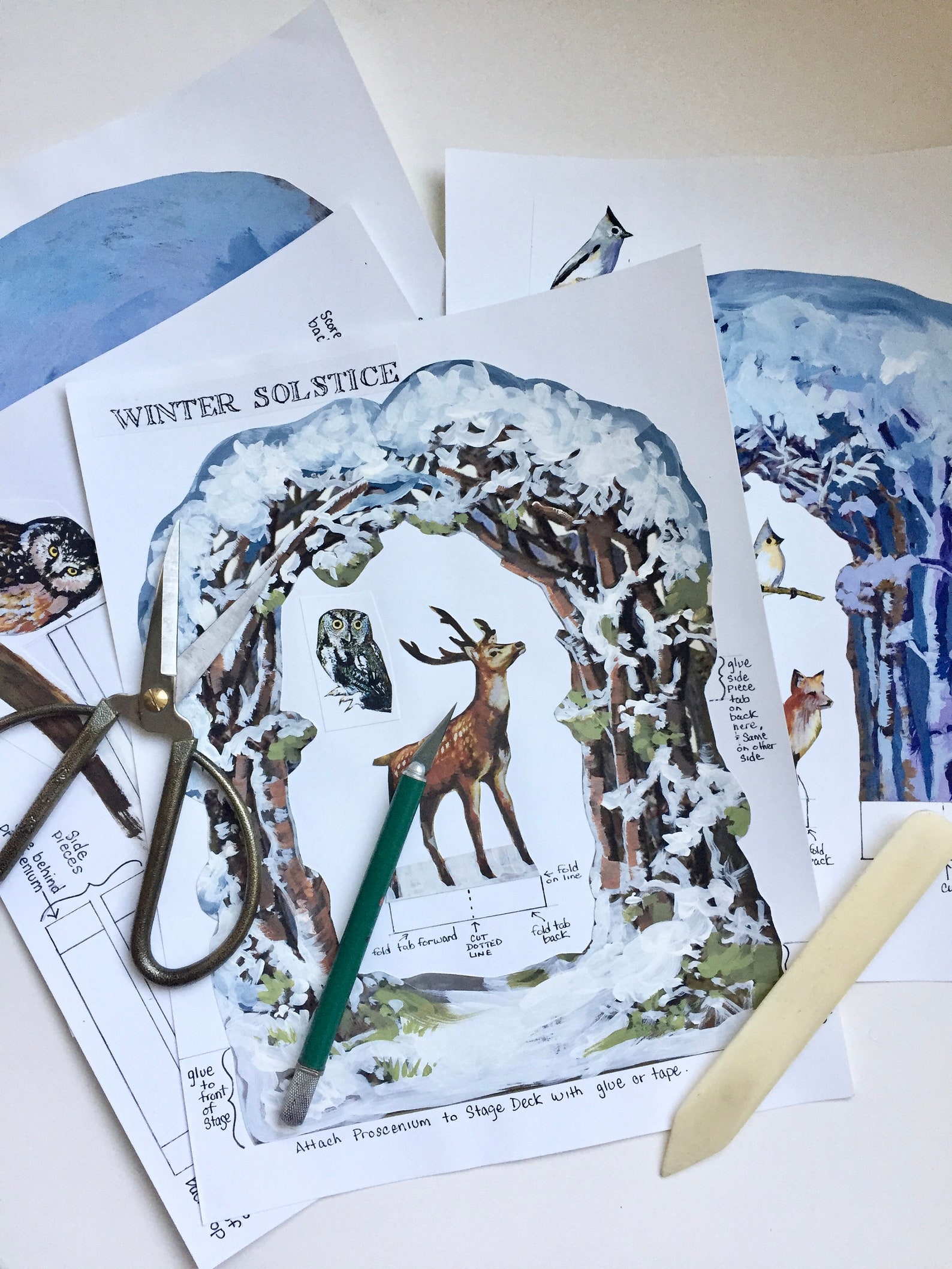 Digital Download Toy Theater Winter Solstice Box Paper DIY Printable ...