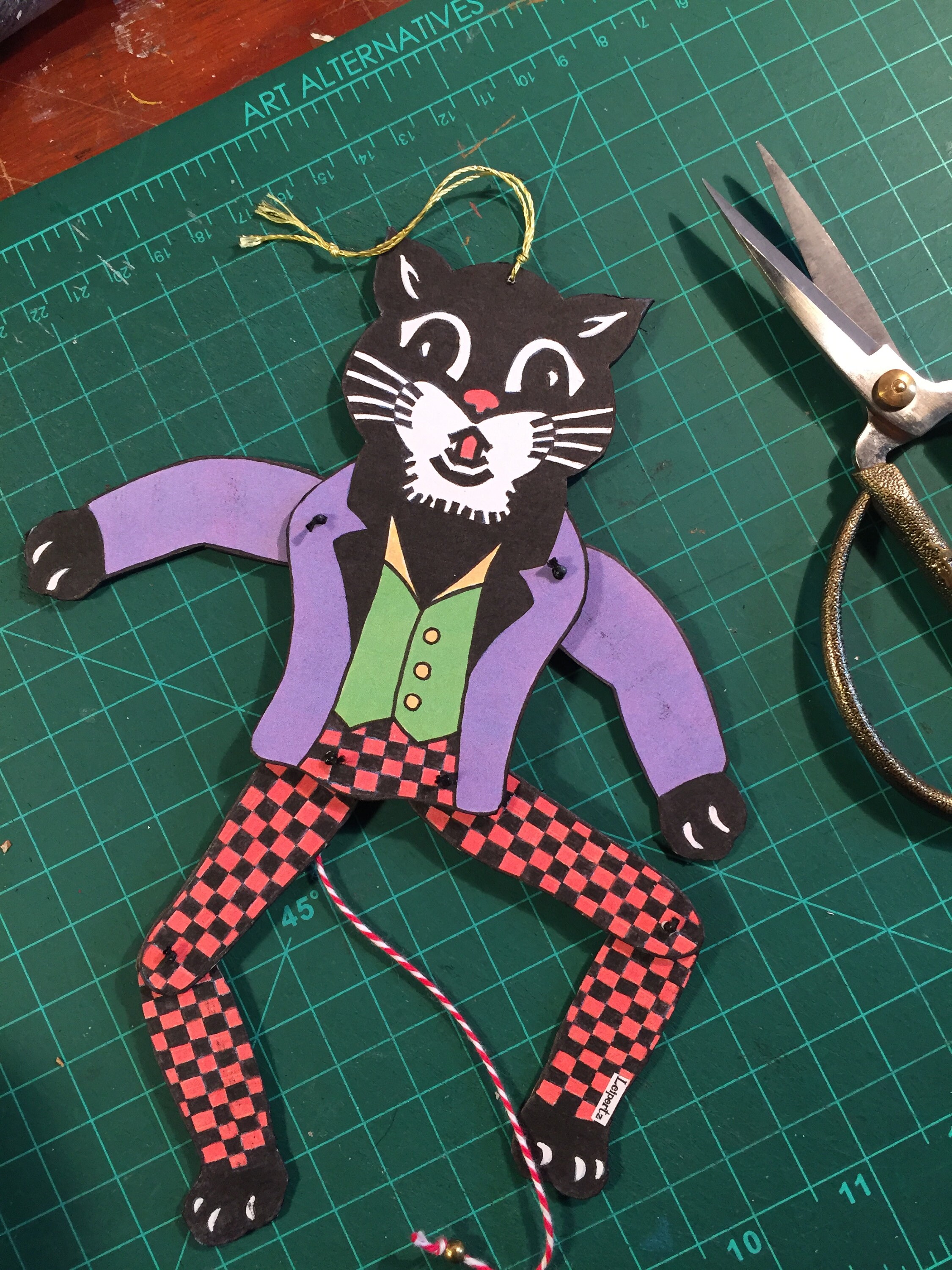 Digital Download Halloween Black Cat Jumping Jack Printable Paper Toy ...