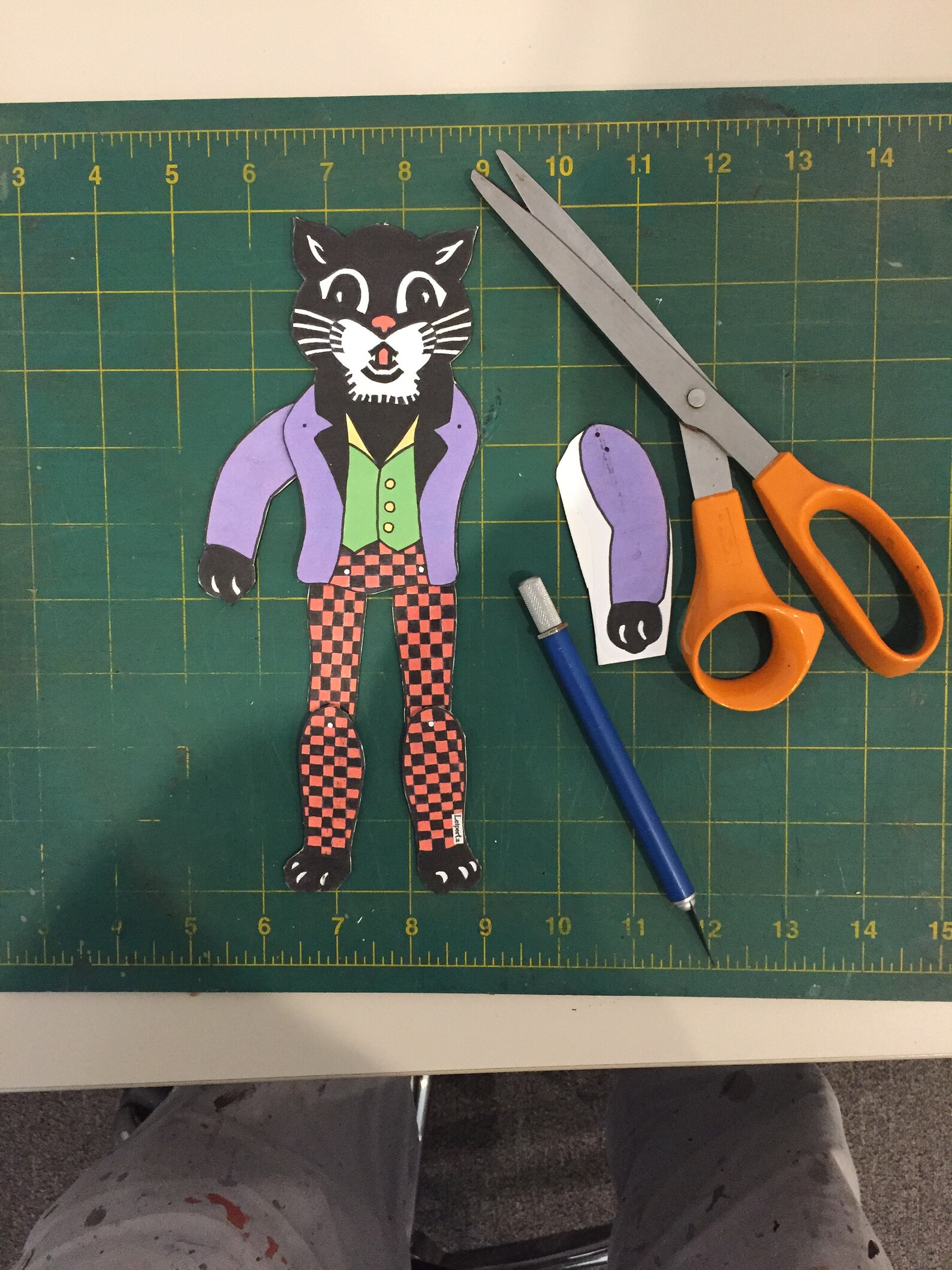 Digital Download Halloween Black Cat Jumping Jack Printable Paper Toy ...