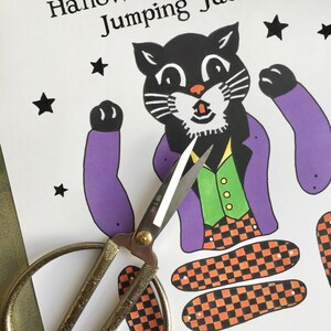 Digital Download Halloween Black Cat Jumping Jack Printable Paper Toy ...