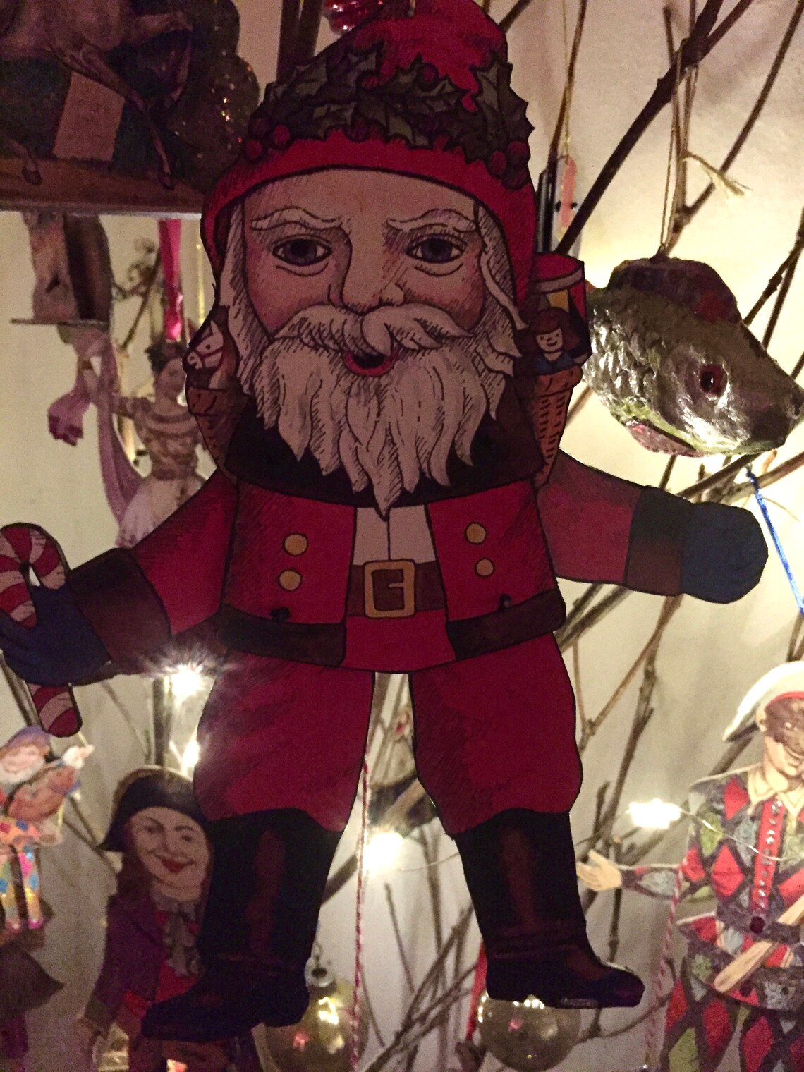 Victorian Santa Jumping Jack Paper Toy: DIY Christmas Puppet (digital ...