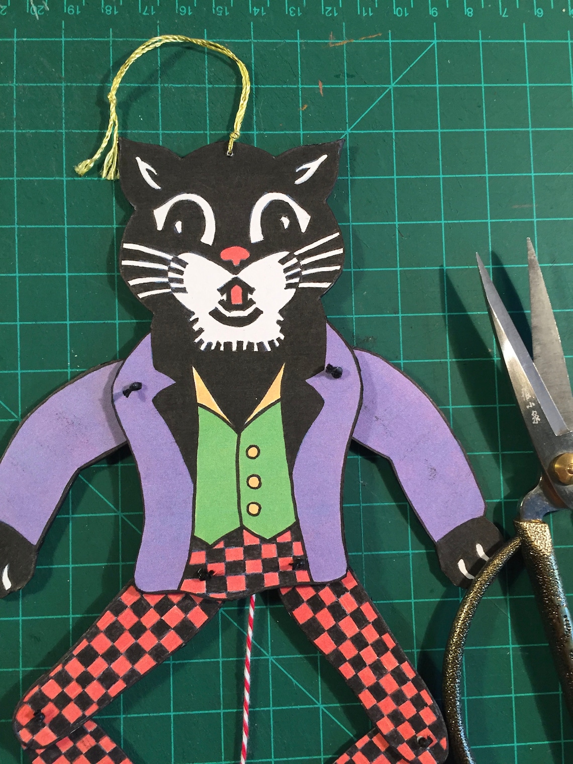 Digital Download Halloween Black Cat Jumping Jack Printable Paper Toy ...