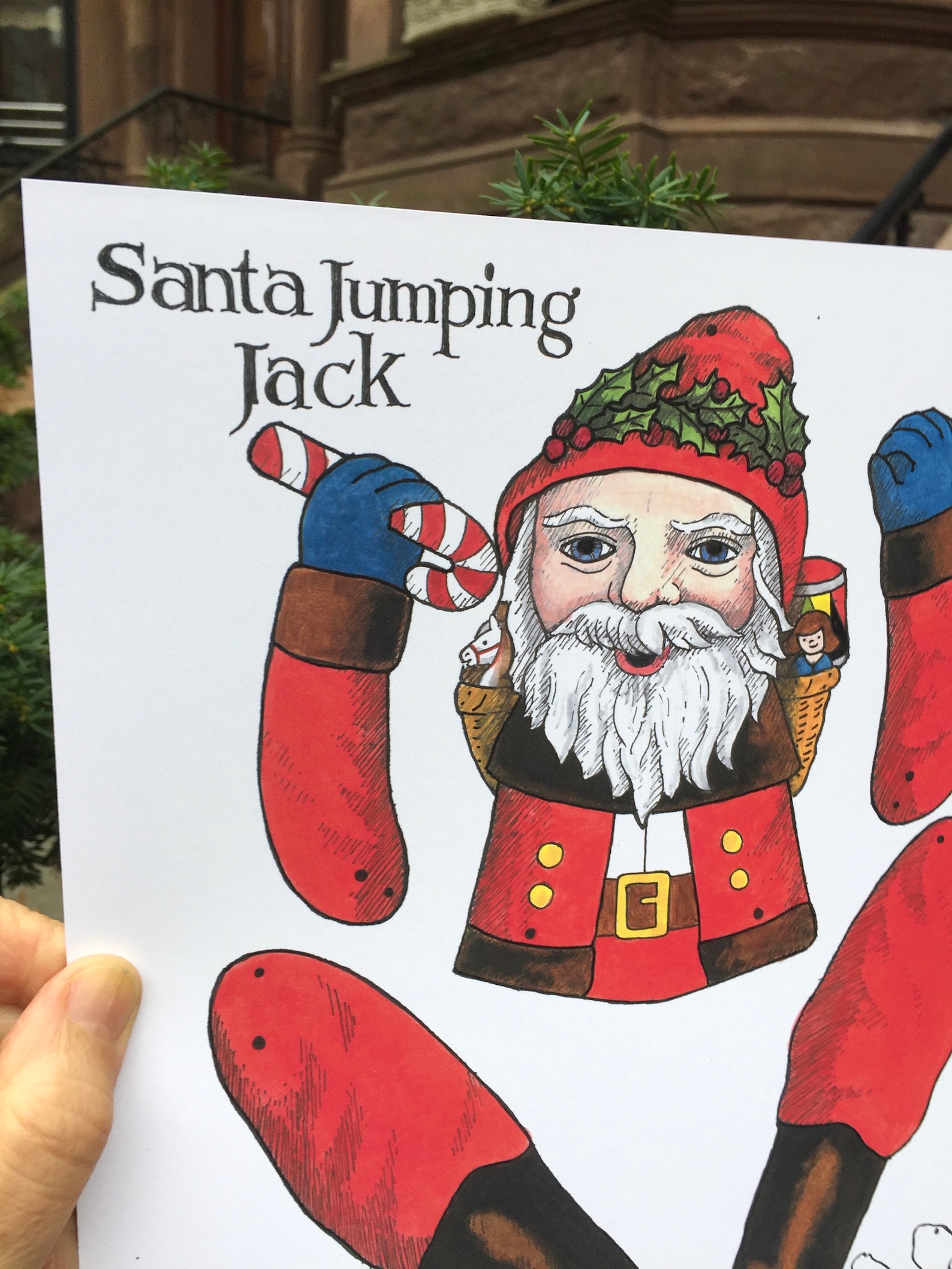 Digital Download Santa Jumping Jack Paper Toy DIY Printable Vintage ...