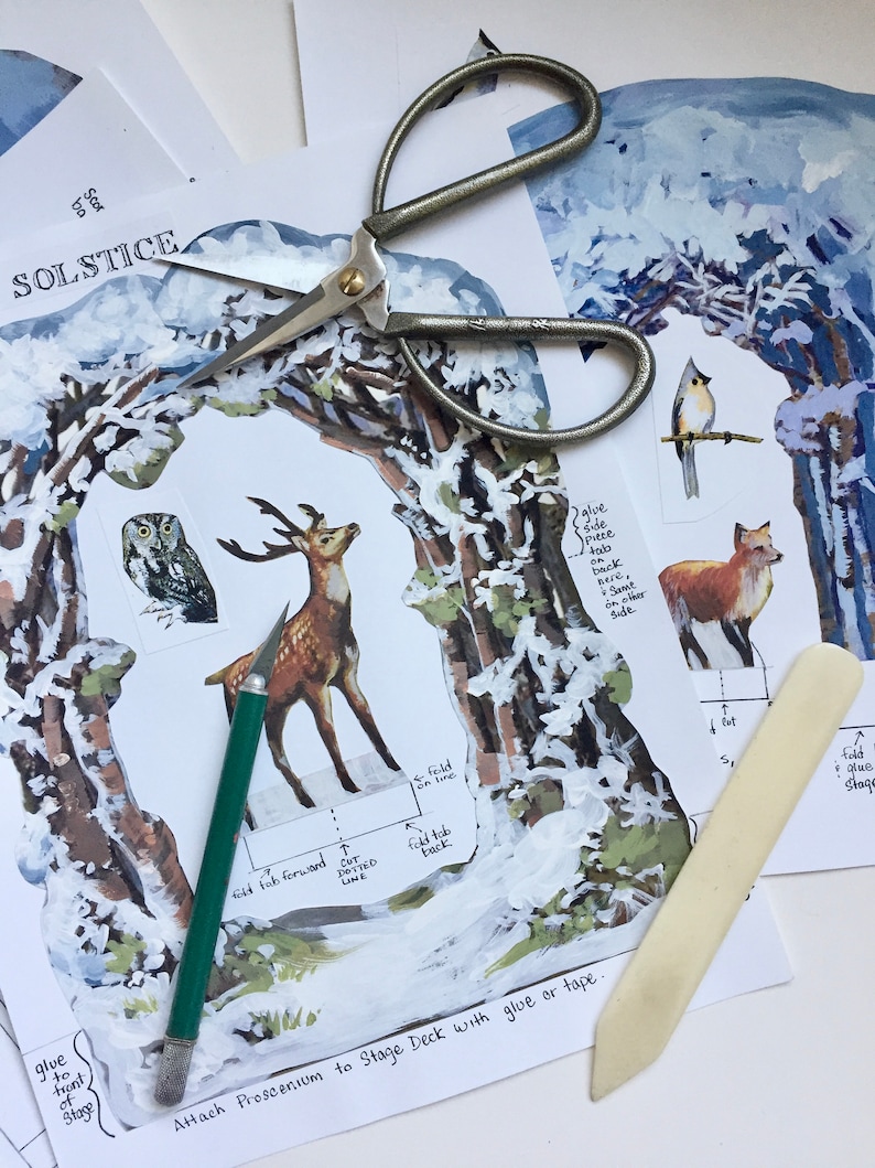 Digital Download Toy Theater Winter Solstice Box Paper DIY Printable ...