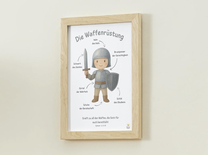 The Armor of God - Children's Poster, Christian Wall Art, Instant ...