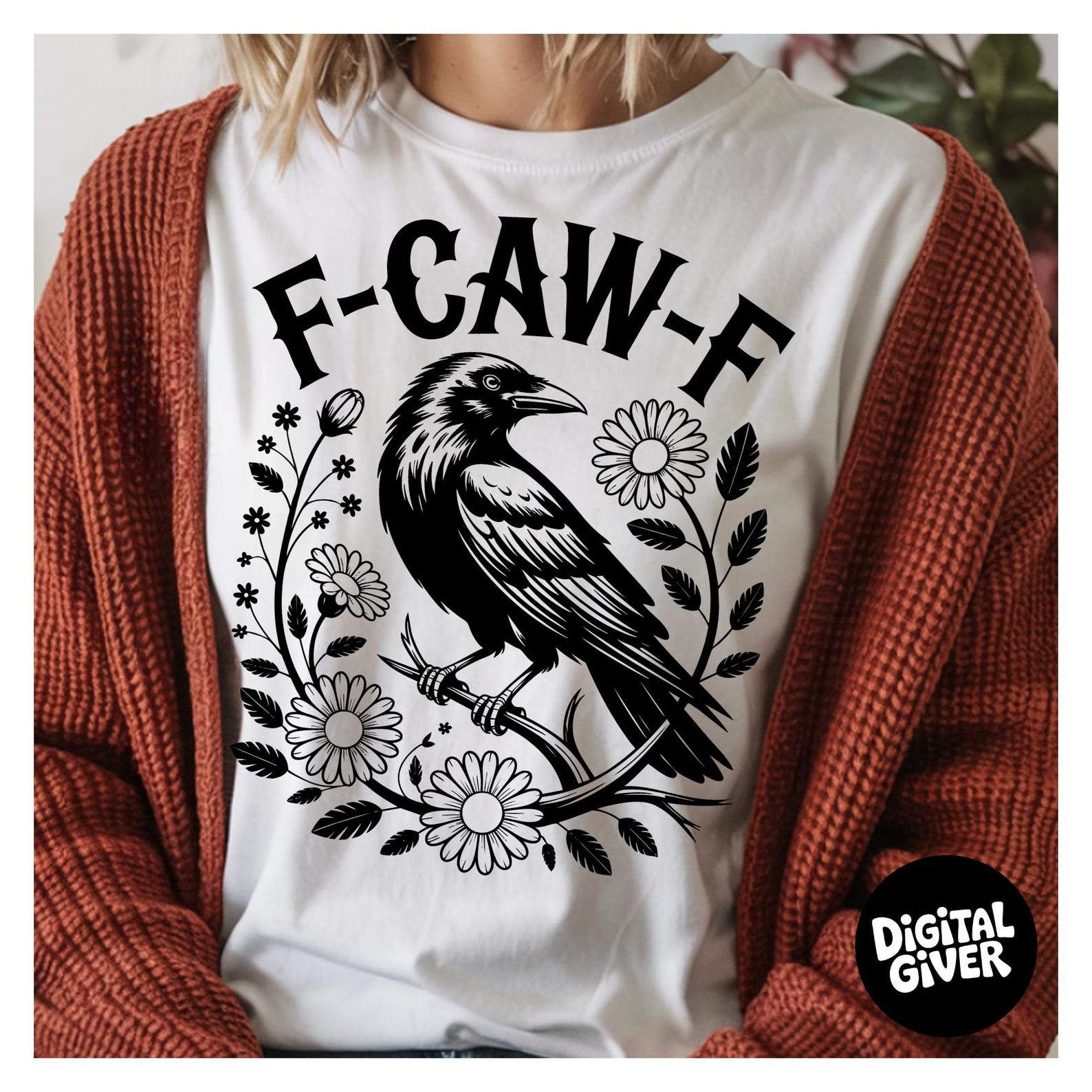 Funny Raven F-caw-f SVG: Gothic Crow Art PNG (digital File) - Etsy