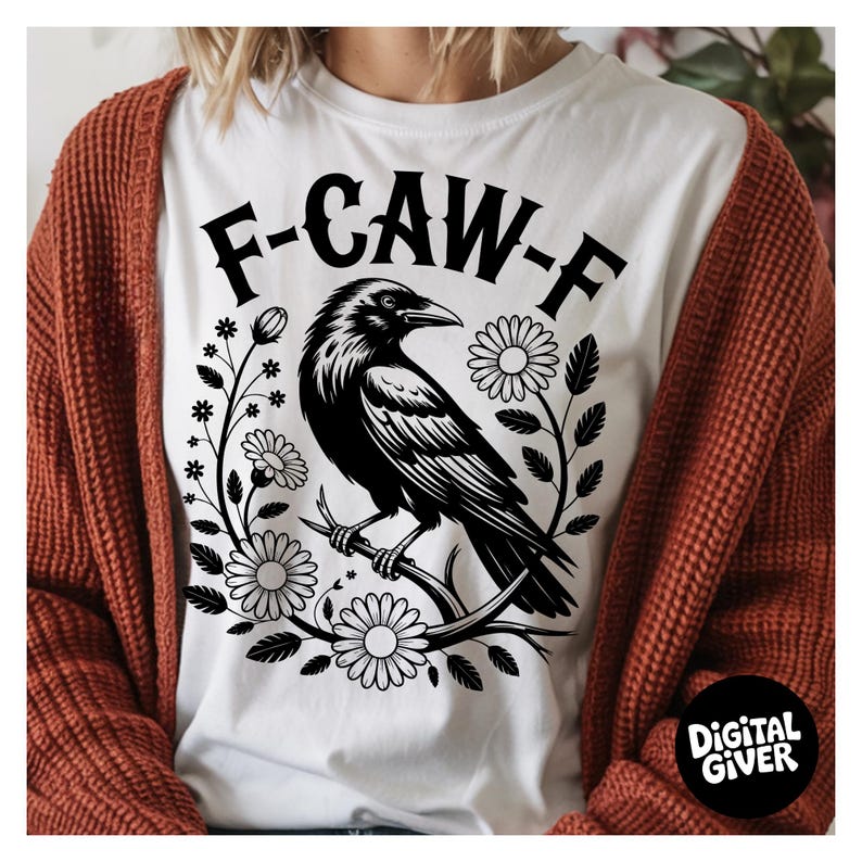 Funny Raven F-caw-f SVG: Gothic Crow Art PNG (digital File) - Etsy