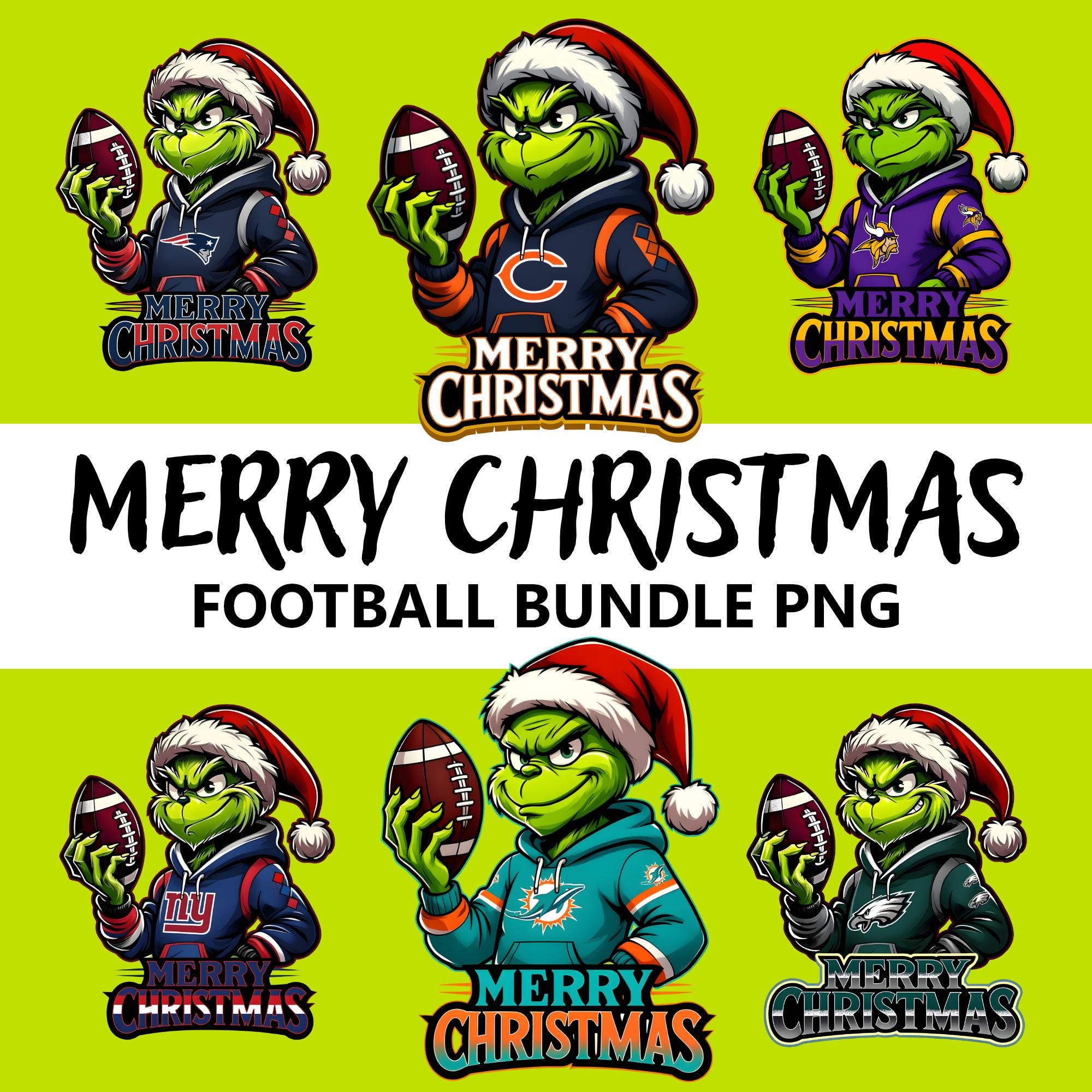 15+ Merry Christmas Football Bundle PNG, Funny Christmas Design, Fall ...