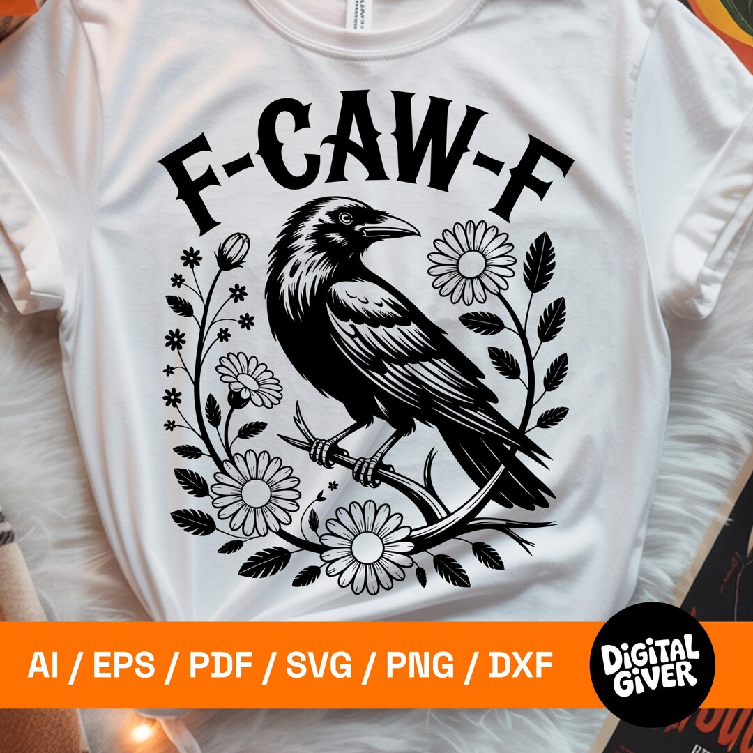 Funny Raven F-caw-f SVG: Gothic Crow Art PNG (digital File) - Etsy