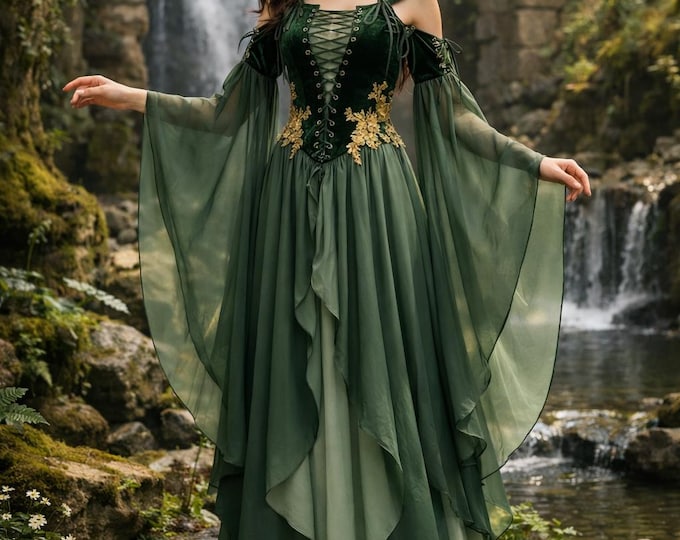 Medieval Elf Dress for Women, Renaissance Costume, Vintage Medieval ...