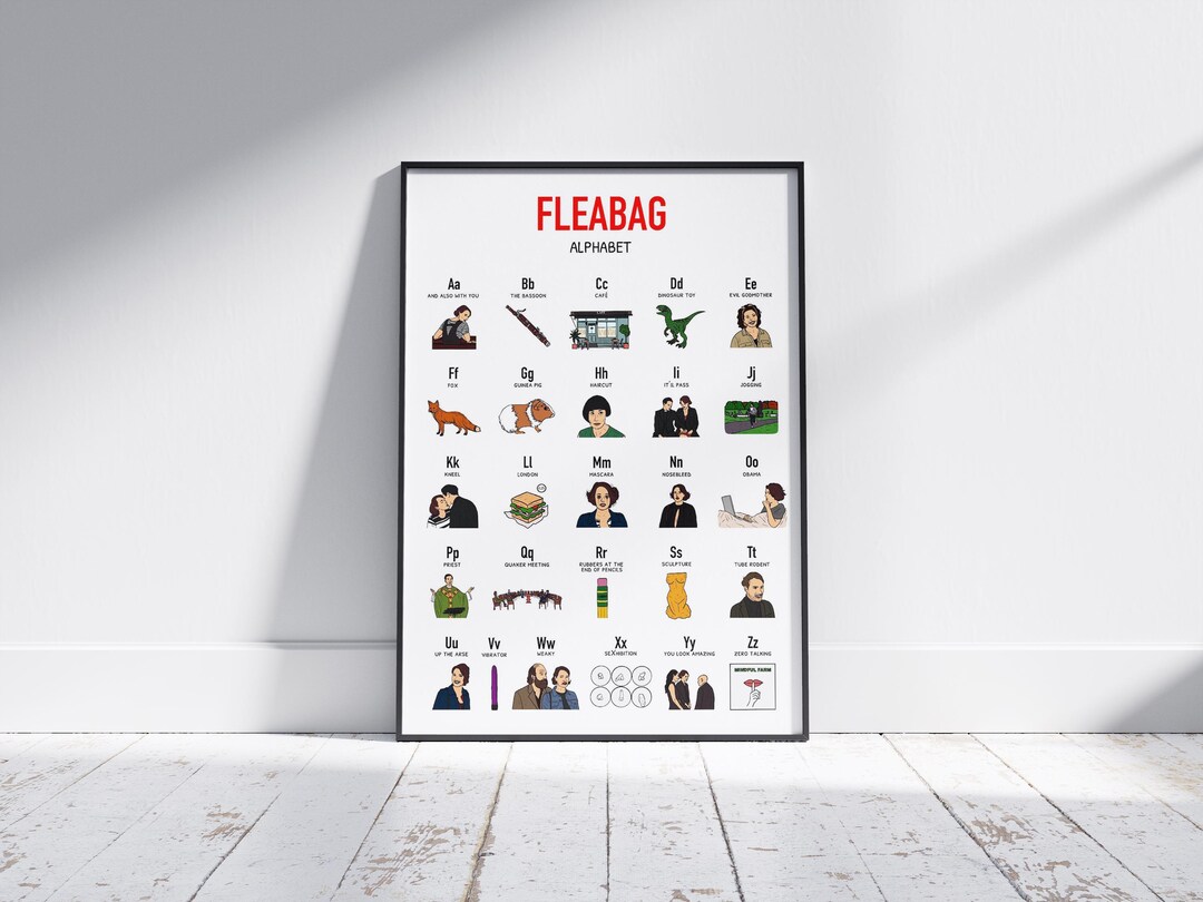 Fleabag Alphabet Poster, Minimalist TV Show Wall Art, Modern Series ...