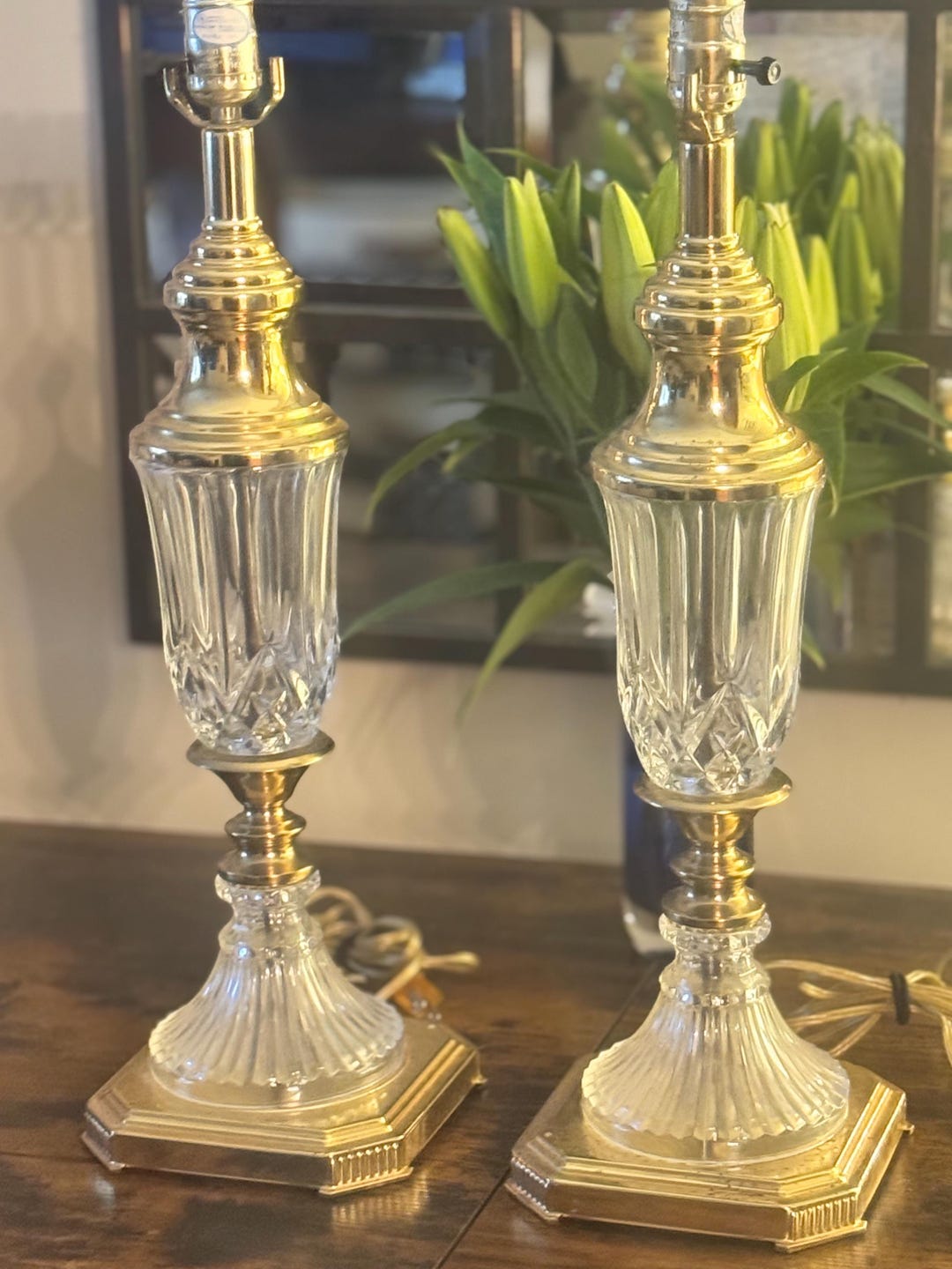 Anthony California Inc. Vintage Crystal and Brass Table Lamps. A Pair ...
