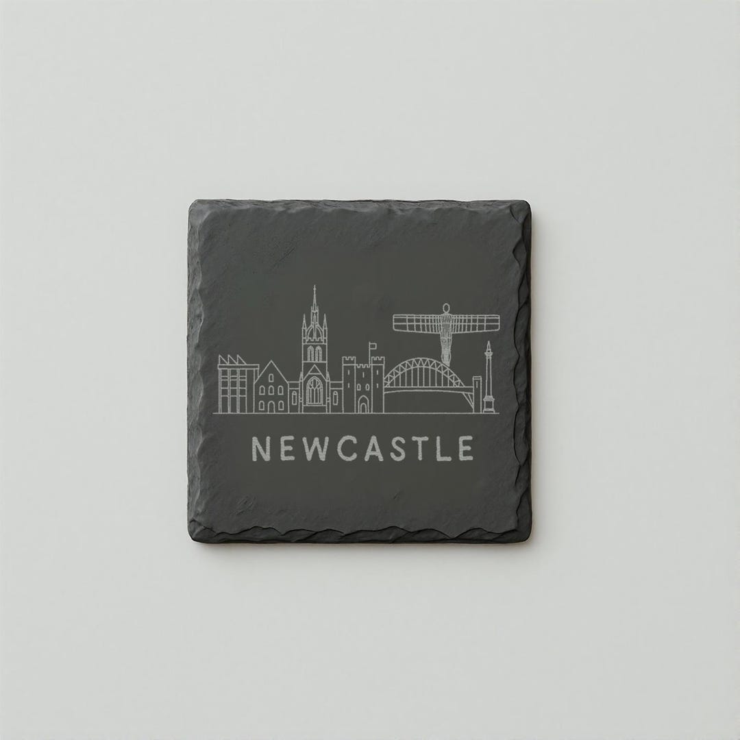 Newcastle Skyline Slate Coaster - Line Art Slate Coaster - Newcastle ...