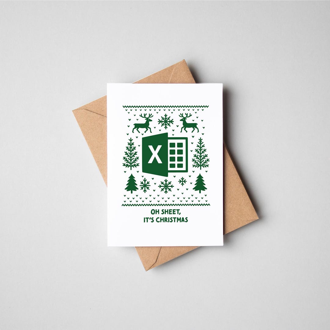 Excel Oh Sheet It's Christmas - Christmas Card - Punny Coworkers ...