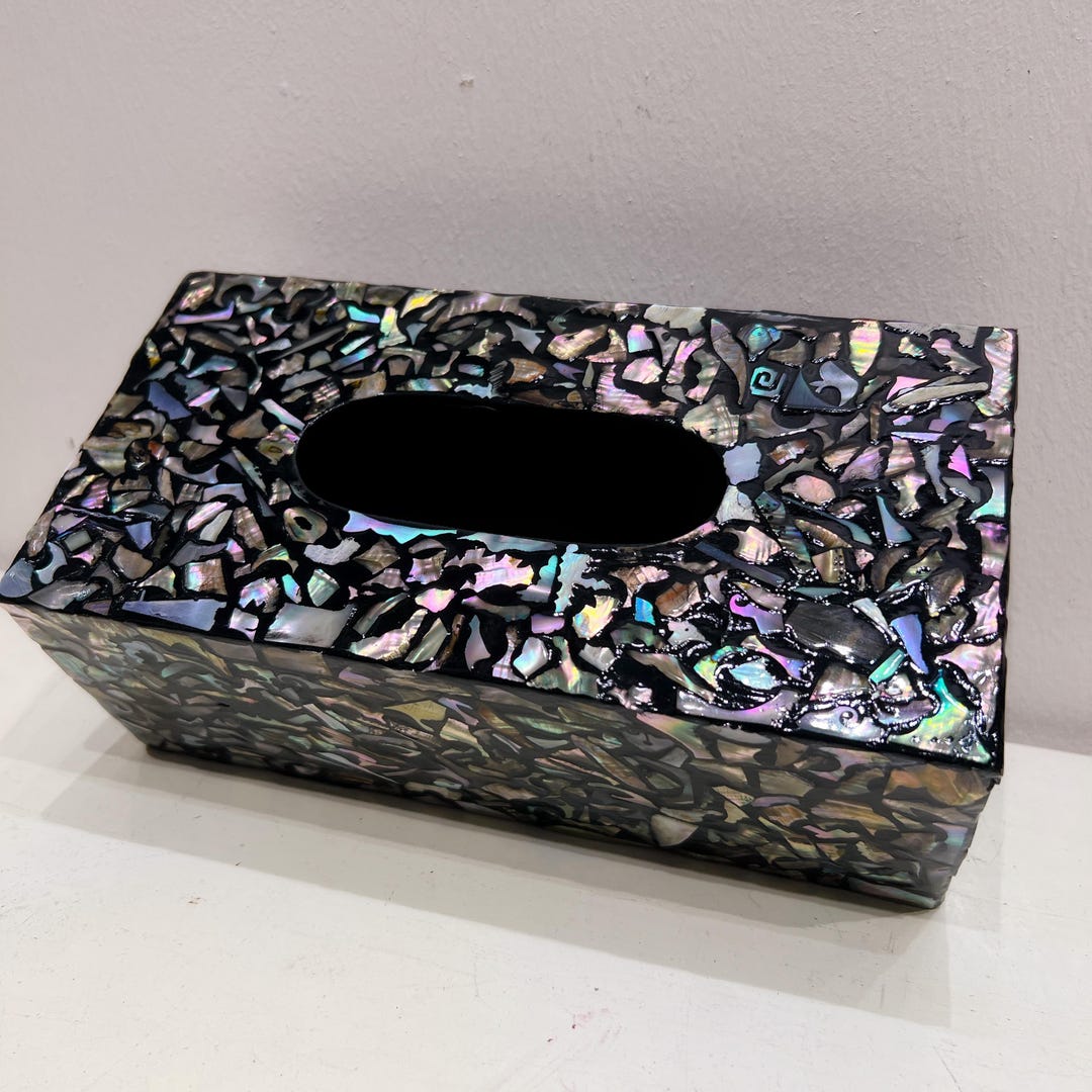 Handcrafted Mother of Pearl Tissue Box – Vietnamese Lacquer Art Home ...