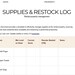 Supplies & Restock Log Template | Rental Property Inventory Checklist ...