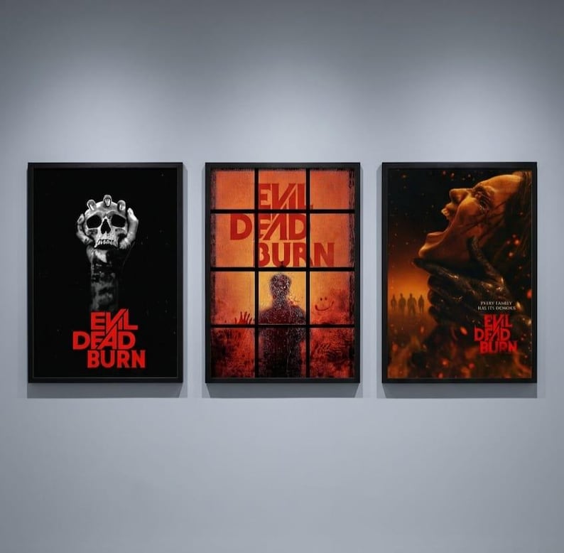 Evil Dead Burn Horror Movie Poster Setof 3, Wall Art, 300 DPI Digital ...