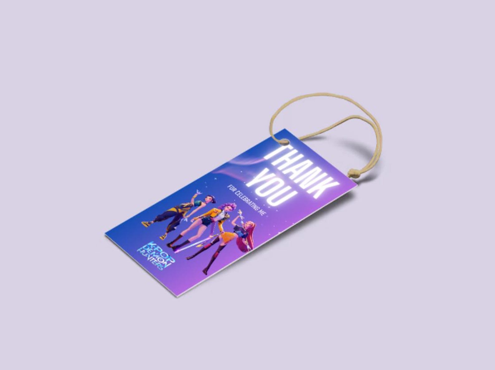 Editable K-pop Demon Hunter Thank You Tags for Birthday| Printable ...