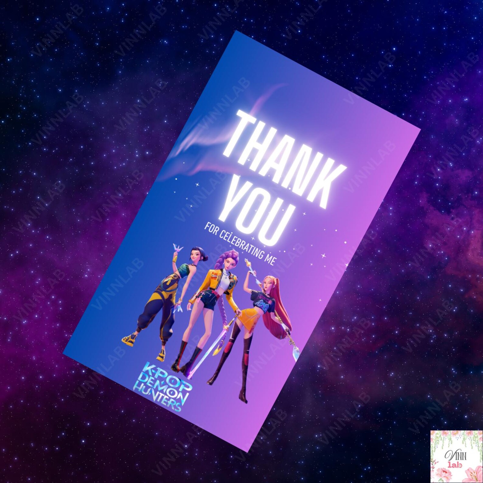 Editable K-pop Demon Hunter Thank You Tags for Birthday| Printable ...