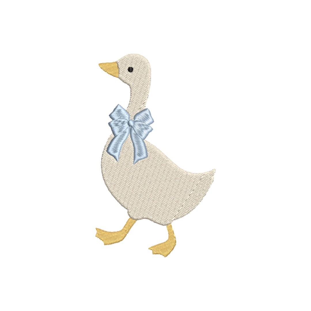 Goose With Bow Machine Embroidery Design File | Digital Download | 6 ...