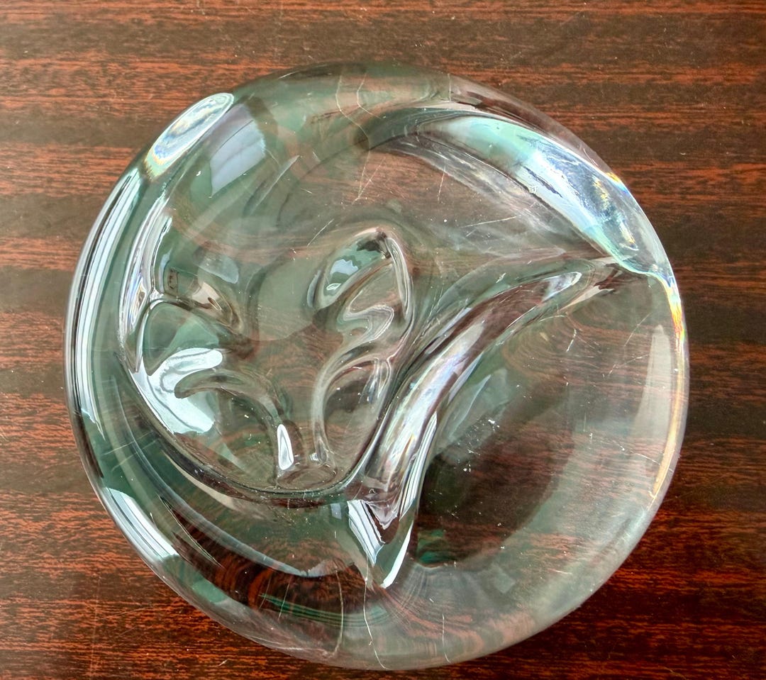 Vintage Goebel 1986 Sleeping Cat Lead Crystal Paperweight- Signed - Etsy
