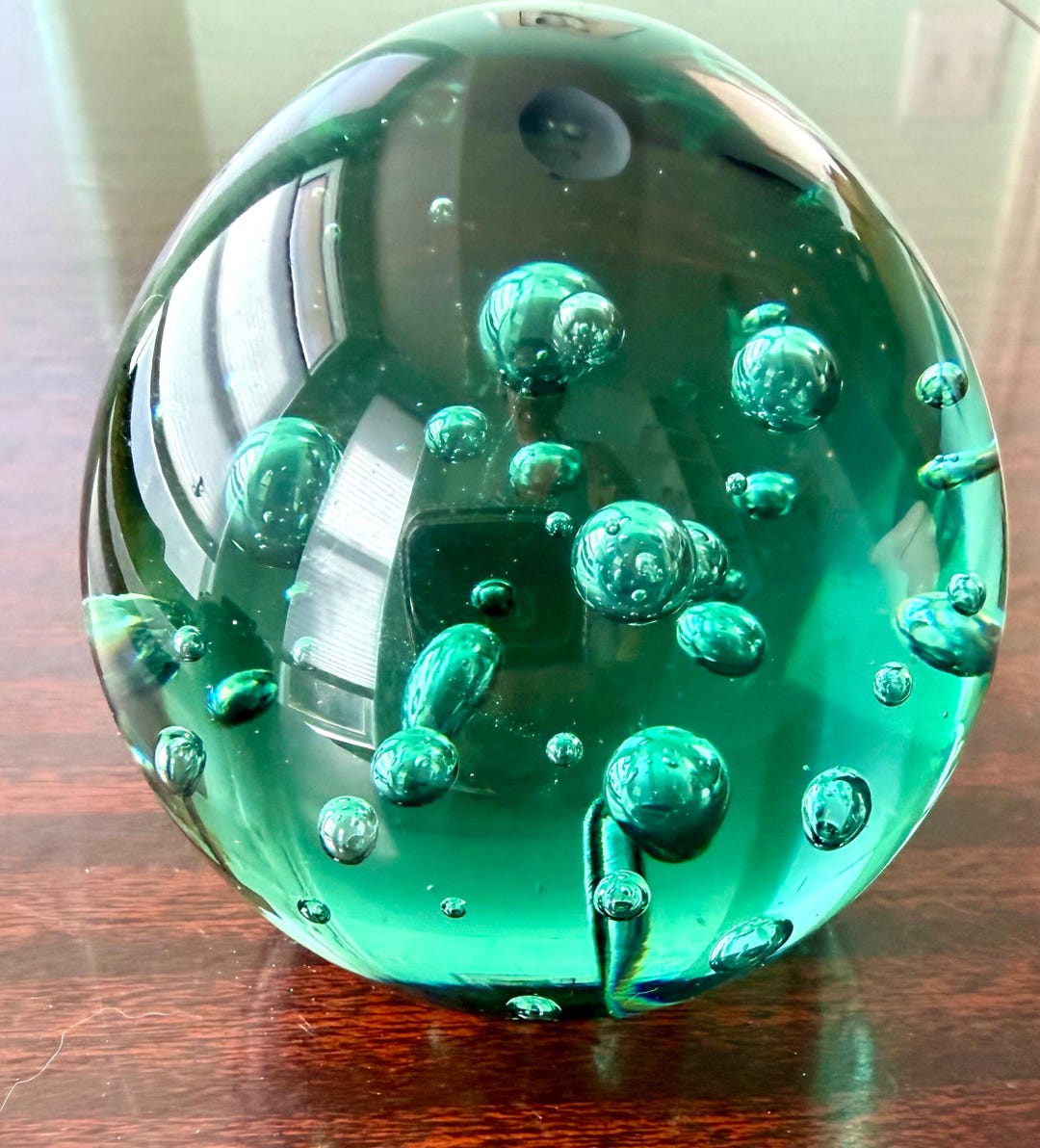 Vintage Signed Joe Hamon Green Globe Paperweight- Controlled Bubbles - Etsy