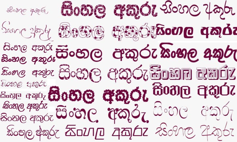 Sinhala Fonts 200+ Bundle TTF File Included Digital Instant Download ...