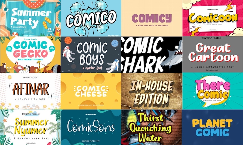 350 Comic Fonts Bundle, TTF and OTF Files (digital Download) - Etsy