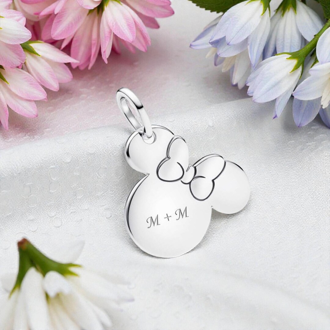 Minnie Mouse Engravable Dangle Charm for Women, Character Charm Pendant ...