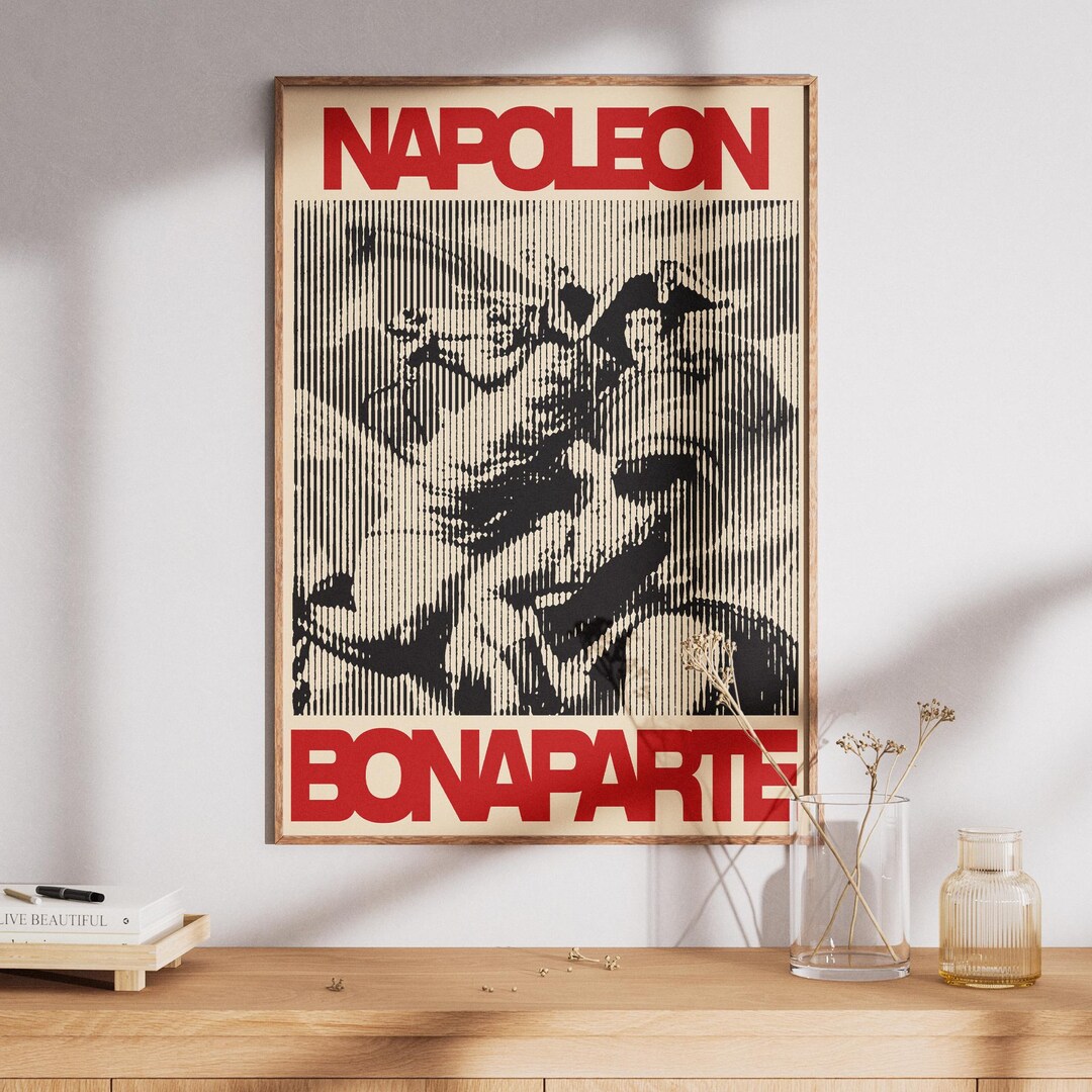 Napoleon Bonaparte Half Tone Poster | Vintage Pop Art Wall Print | Home ...