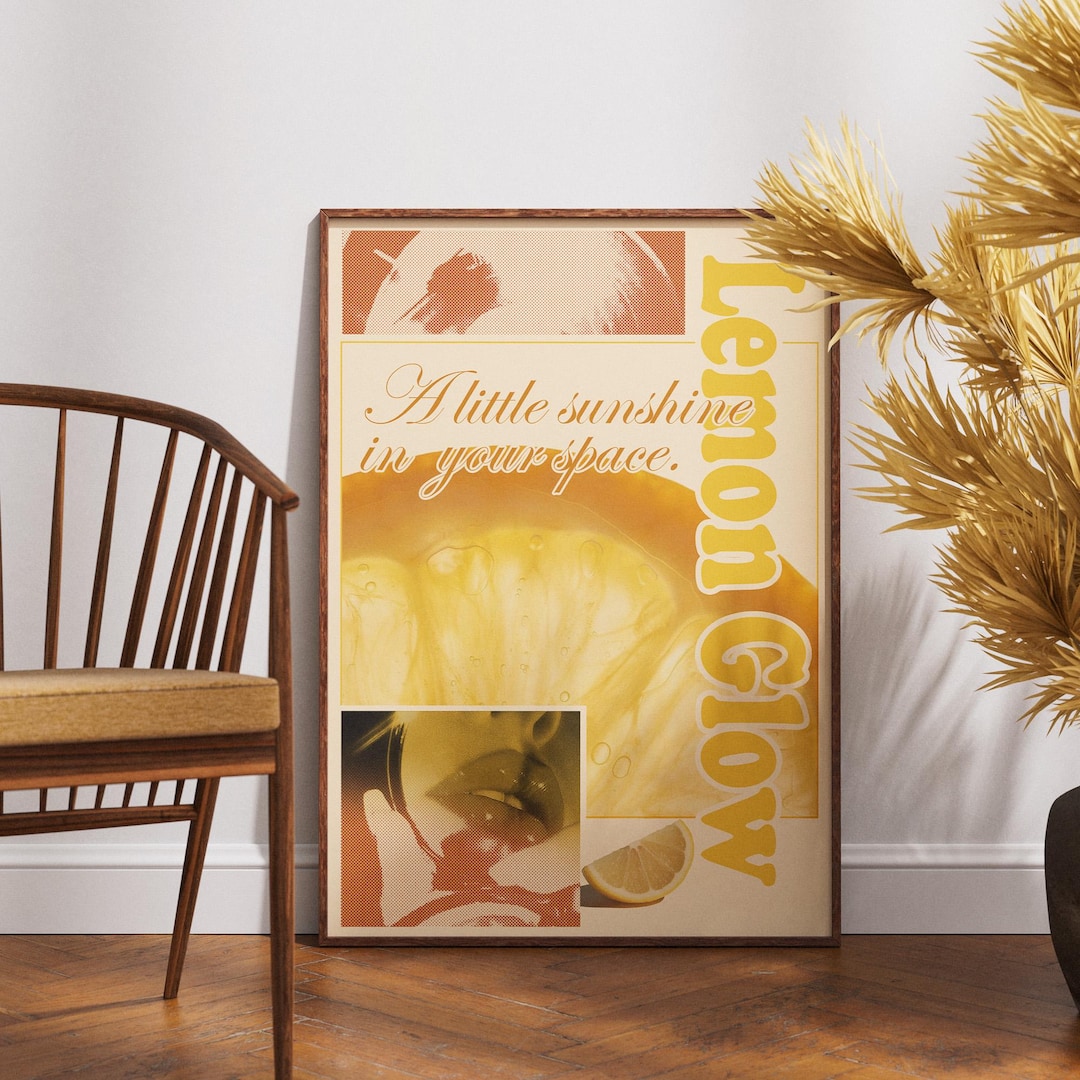 Lemon Glow Poster: Retro Y2K Kitchen Wall Art (digital Download) - Etsy