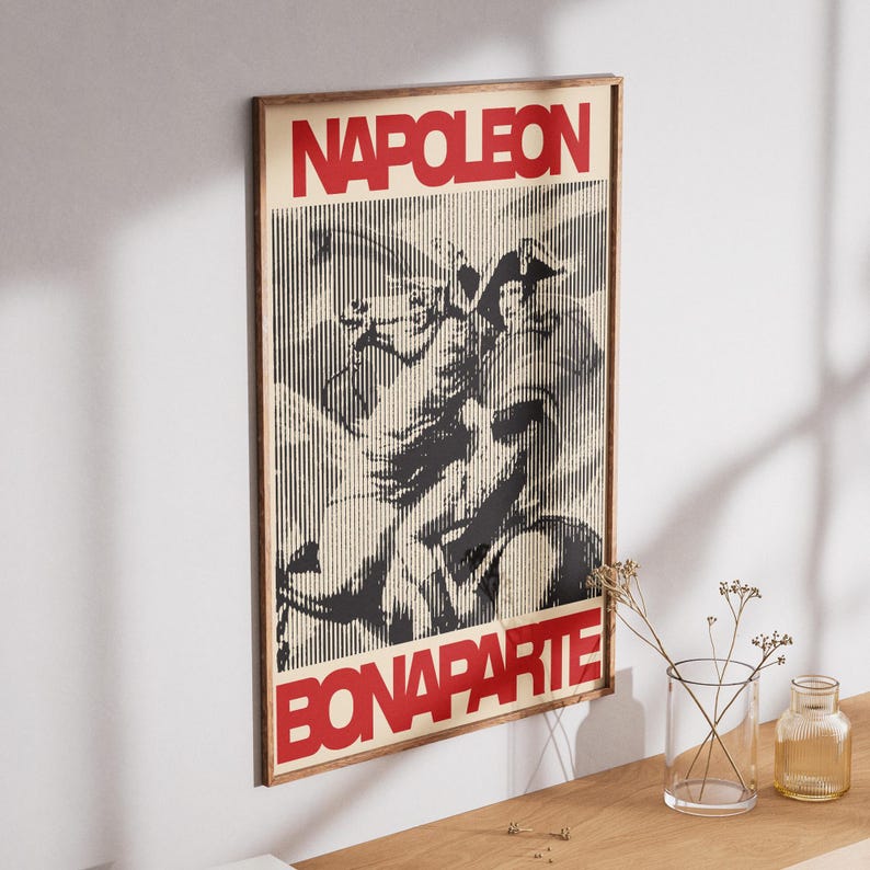 Napoleon Bonaparte Half Tone Poster | Vintage Pop Art Wall Print | Home ...