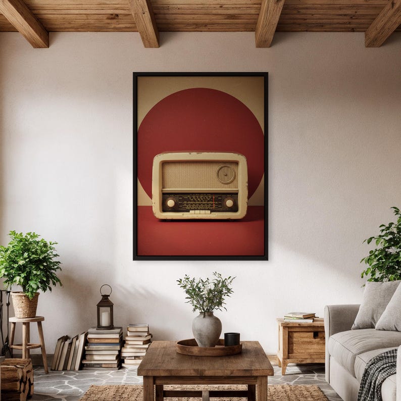 Vintage Radio Poster, Retro Radio Art Print, Mid-century Modern Wall ...
