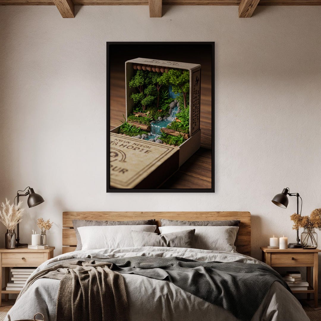 Miniature Forest Diorama Poster, Matchbox Nature Scene Wall Art ...