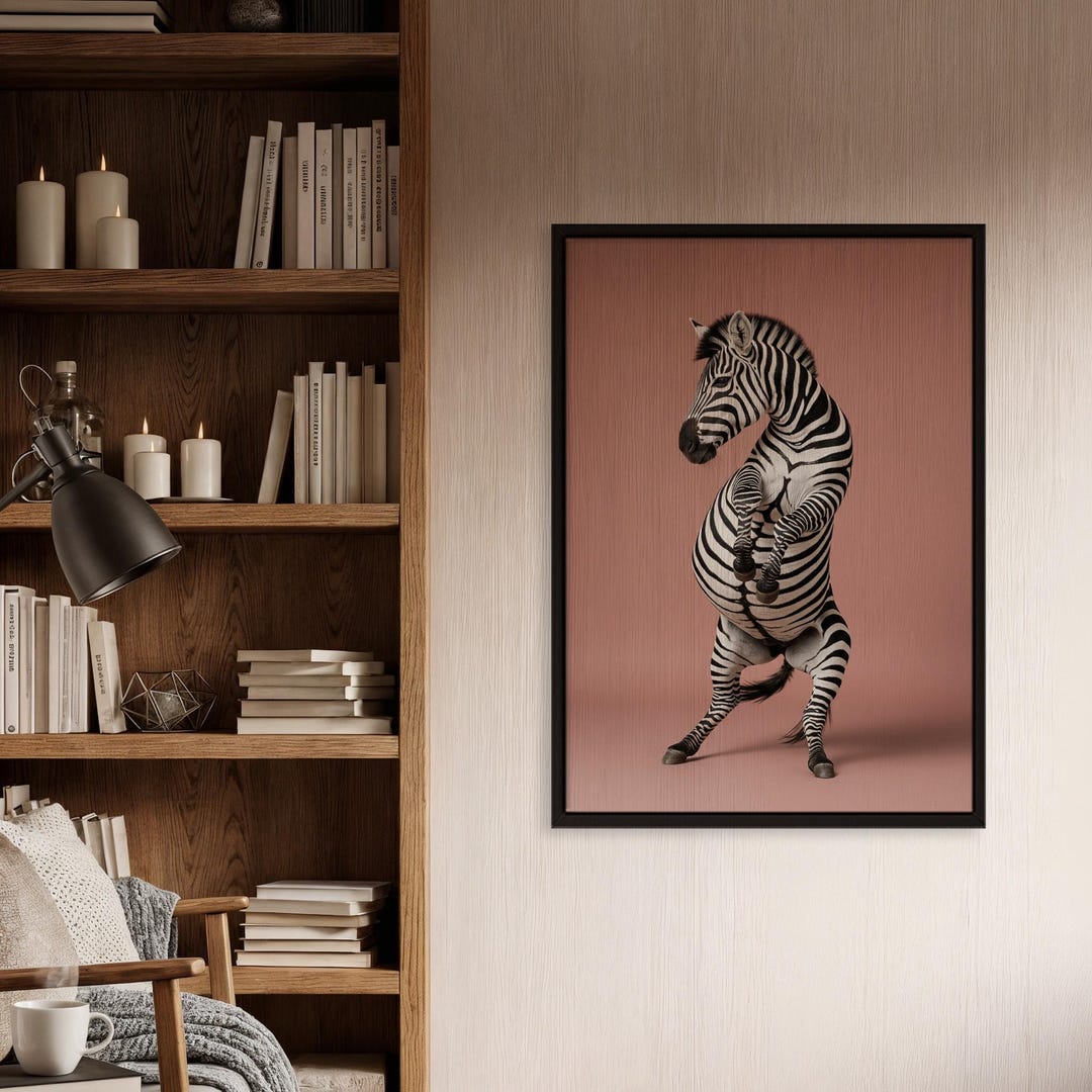 Zebra Poster, Whimsical Animal Wall Art, Funny Zebra Print, Modern ...