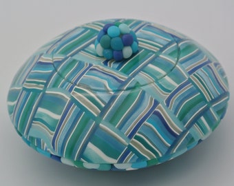 Blue & Transparent Polymer Clay Box - Etsy