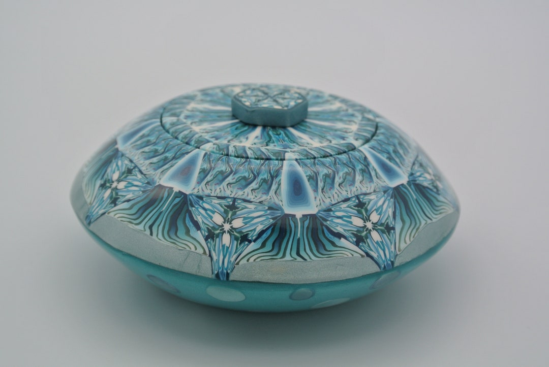 Blue & Transparent Polymer Clay Box - Etsy