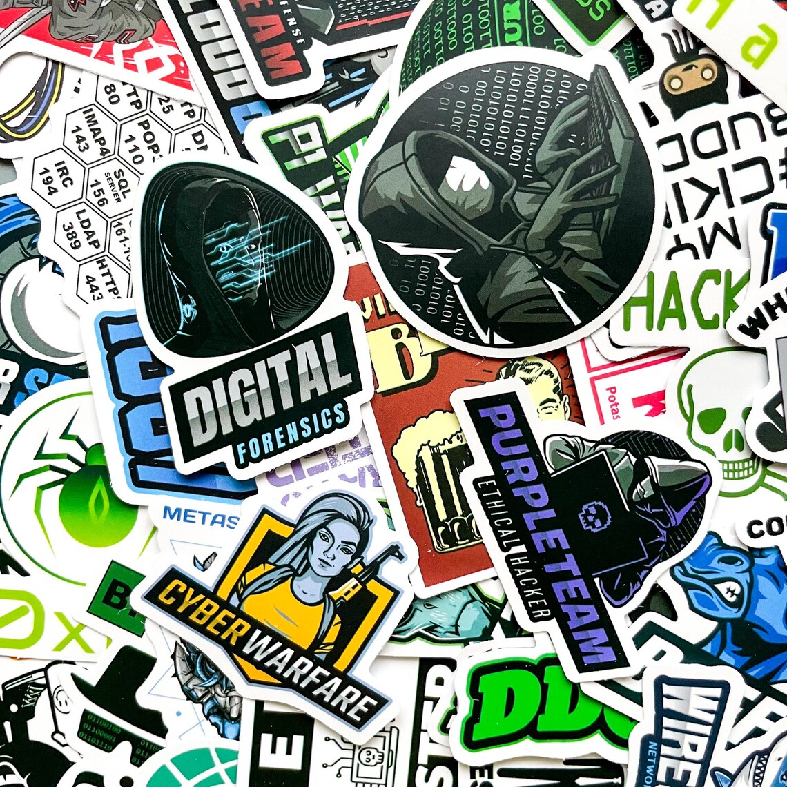Pack of 50 Cybersecurity Stickers, Ethical Hacker Stickers, Coding ...