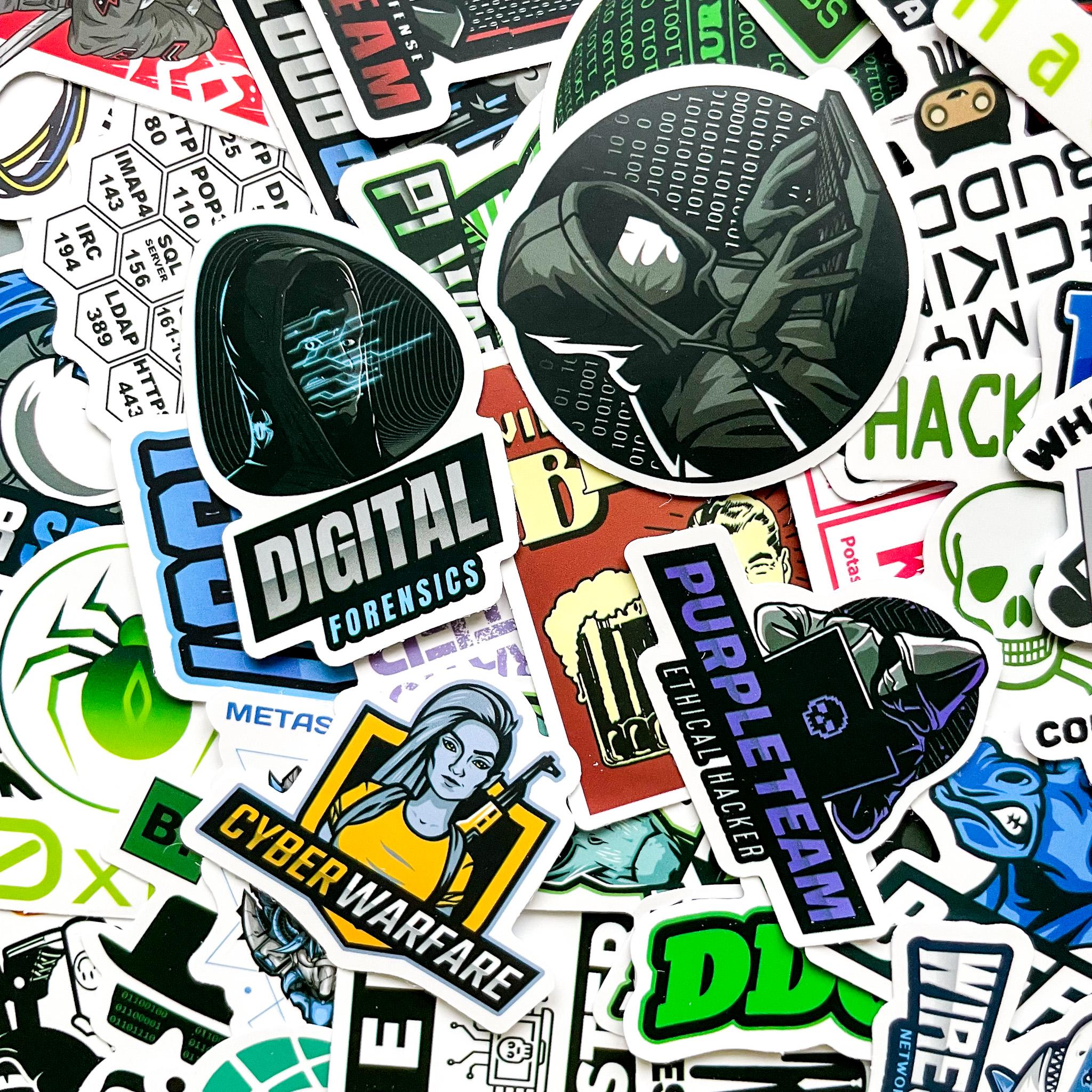 Pack of 50 Cybersecurity Stickers, Ethical Hacker Stickers, Coding ...