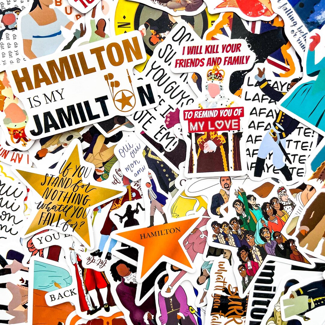 Pack of 50 Hamilton Quote Stickers, Musical Theater Stickers, Fan Art ...