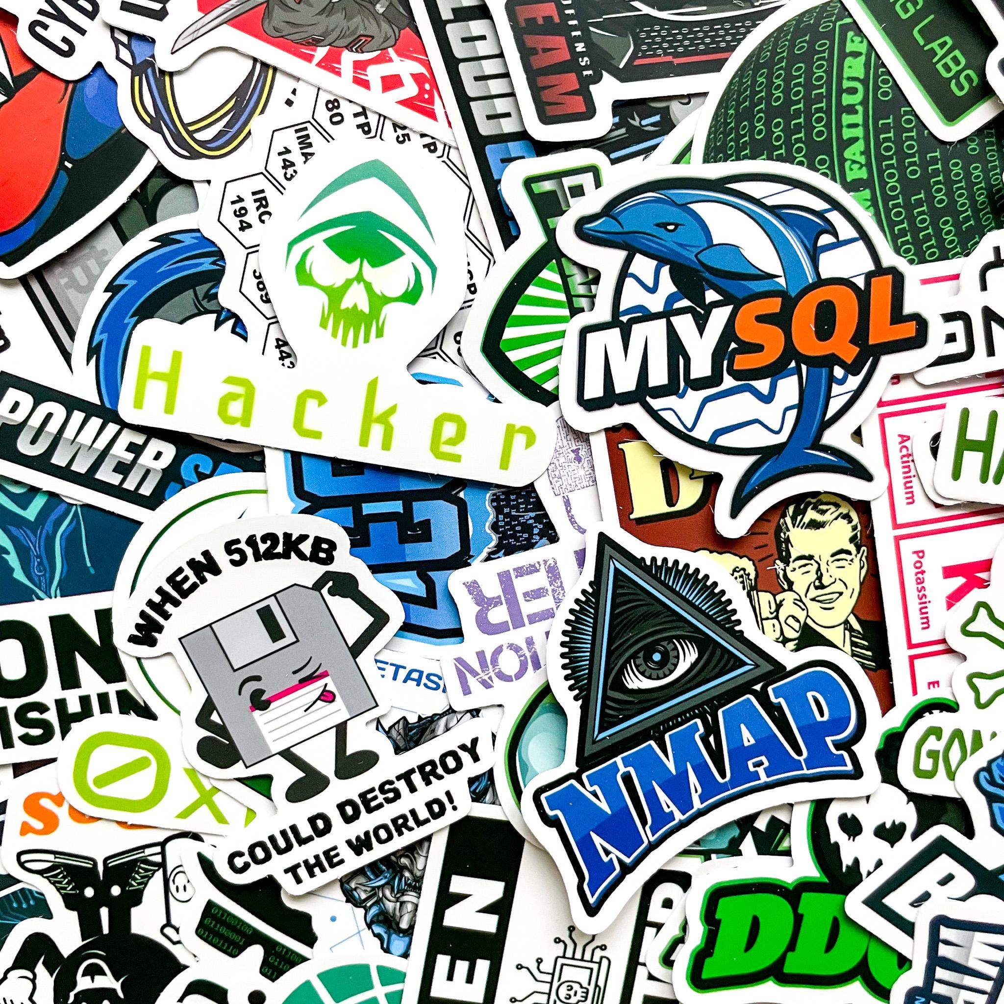 Pack of 50 Cybersecurity Stickers, Ethical Hacker Stickers, Coding ...