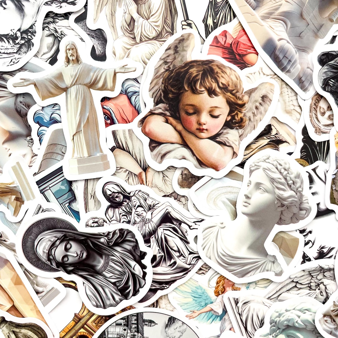 Pack of 50 Statue Stickers, Classical Bust Stickers, Greek Sculpture ...