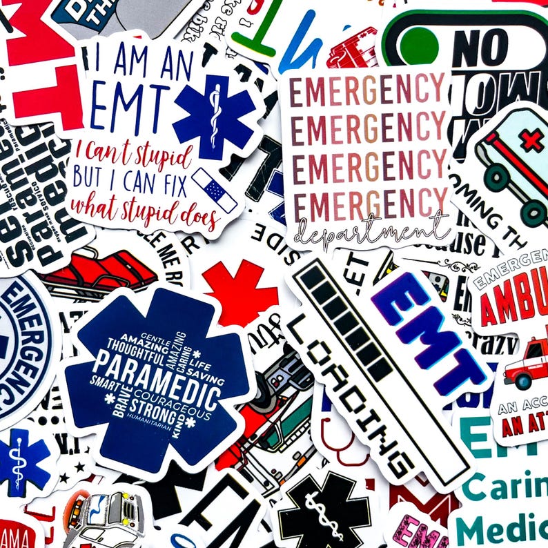 Pack of 50 EMT Paramedic Stickers, Emergency Medical Stickers, Rescue ...