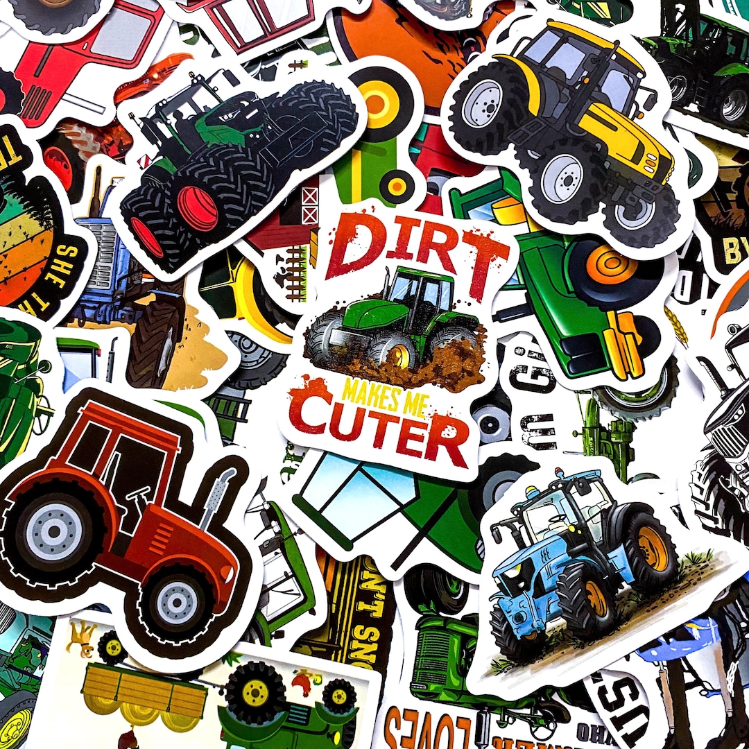 Pack of 50 Farm Stickers, Tractor Machine Stickers, Agriculture Vehicle ...