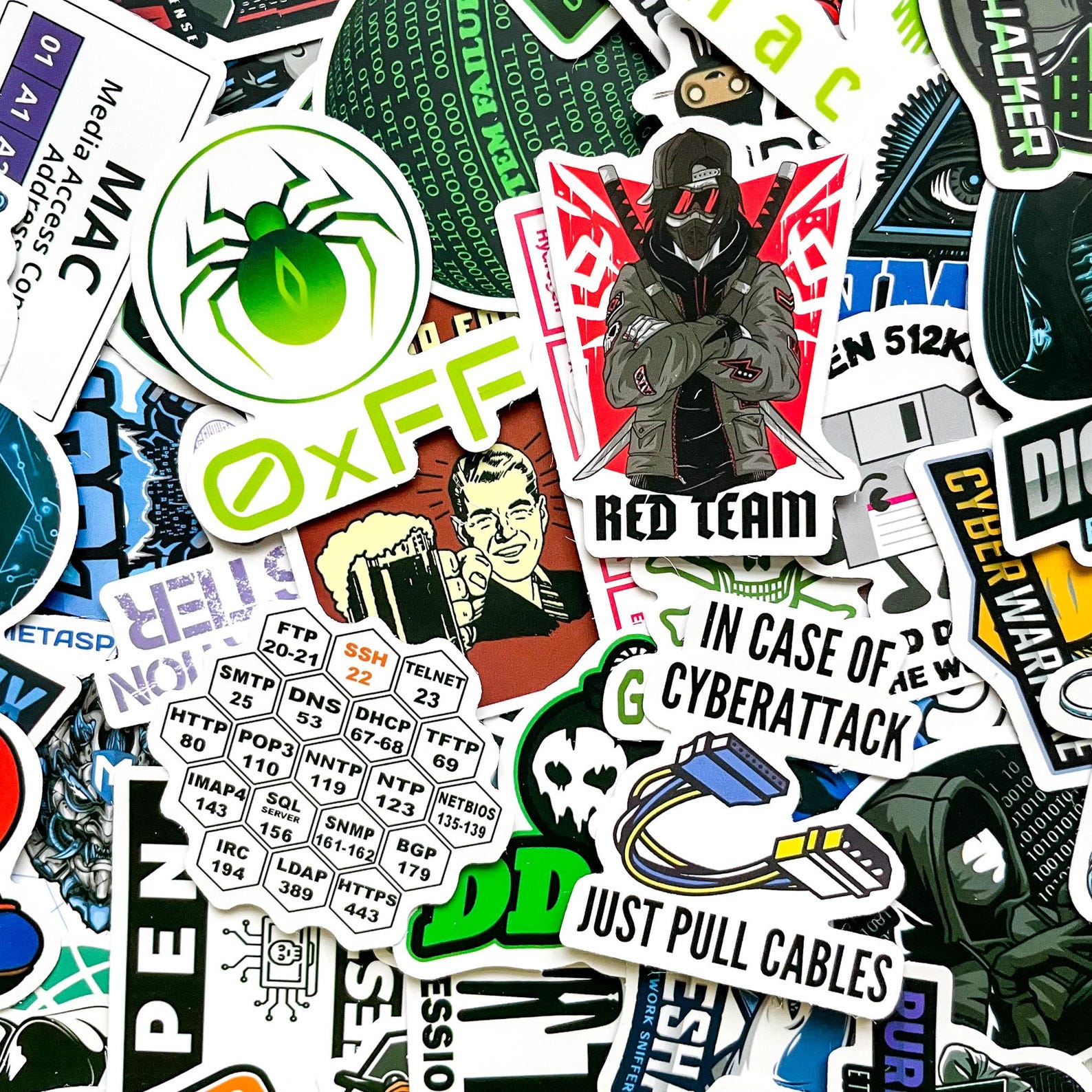 Pack of 50 Cybersecurity Stickers, Ethical Hacker Stickers, Coding ...
