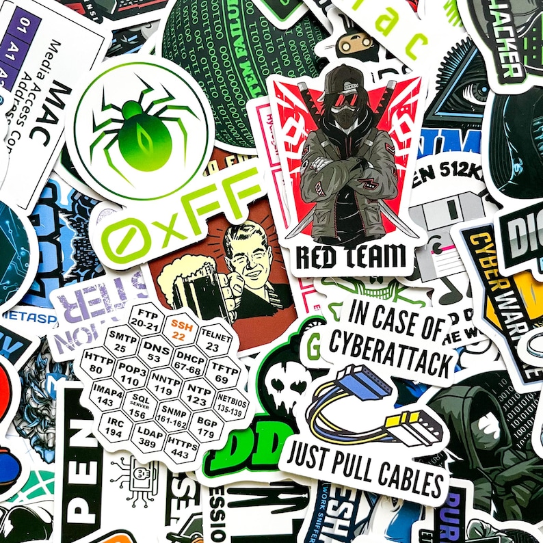 Pack of 50 Cybersecurity Stickers, Ethical Hacker Stickers, Coding ...