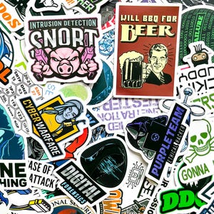 Pack of 50 Cybersecurity Stickers, Ethical Hacker Stickers, Coding ...