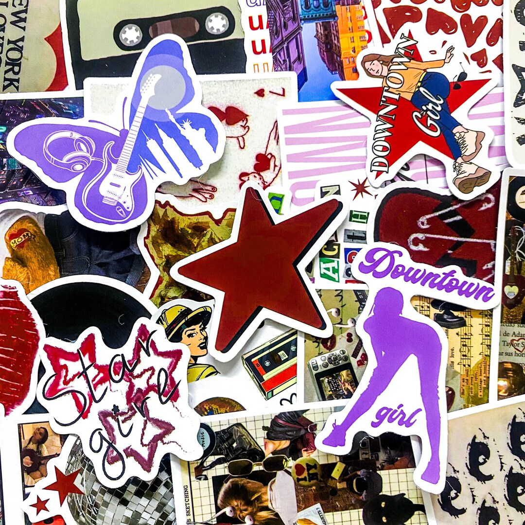Pack of 50 Downtown Girly Aesthetic Stickers, Indie Girl Stickers, Y2K ...