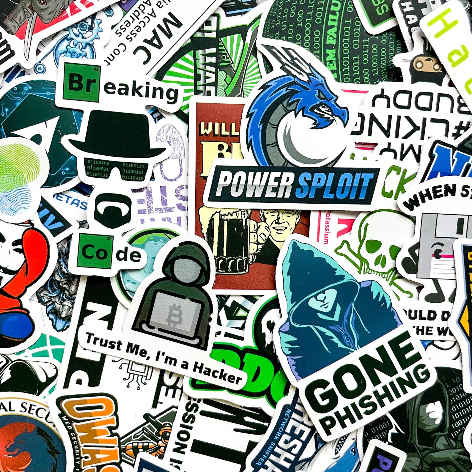 Pack of 50 Cybersecurity Stickers, Ethical Hacker Stickers, Coding ...
