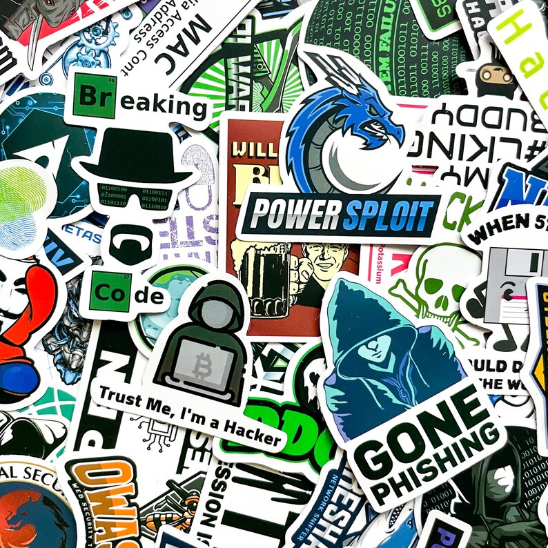 Pack of 50 Cybersecurity Stickers, Ethical Hacker Stickers, Coding ...